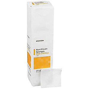 McKesson Non-Woven Sponges, 4-Ply Non-Sterile, Polyester / Rayon Blend, 2 in x 2 in, 200 per Pack, 20 Packs, 4000 Total