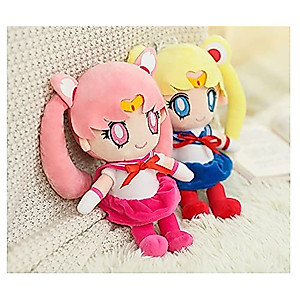 LINKOM Plush Doll Cute Cartoon Figure Plushie Stuffed Toy Soft Cushion Pillow Gift Collection Decoration for Fans Kids Girls (25cm/9.84inch, Pink)