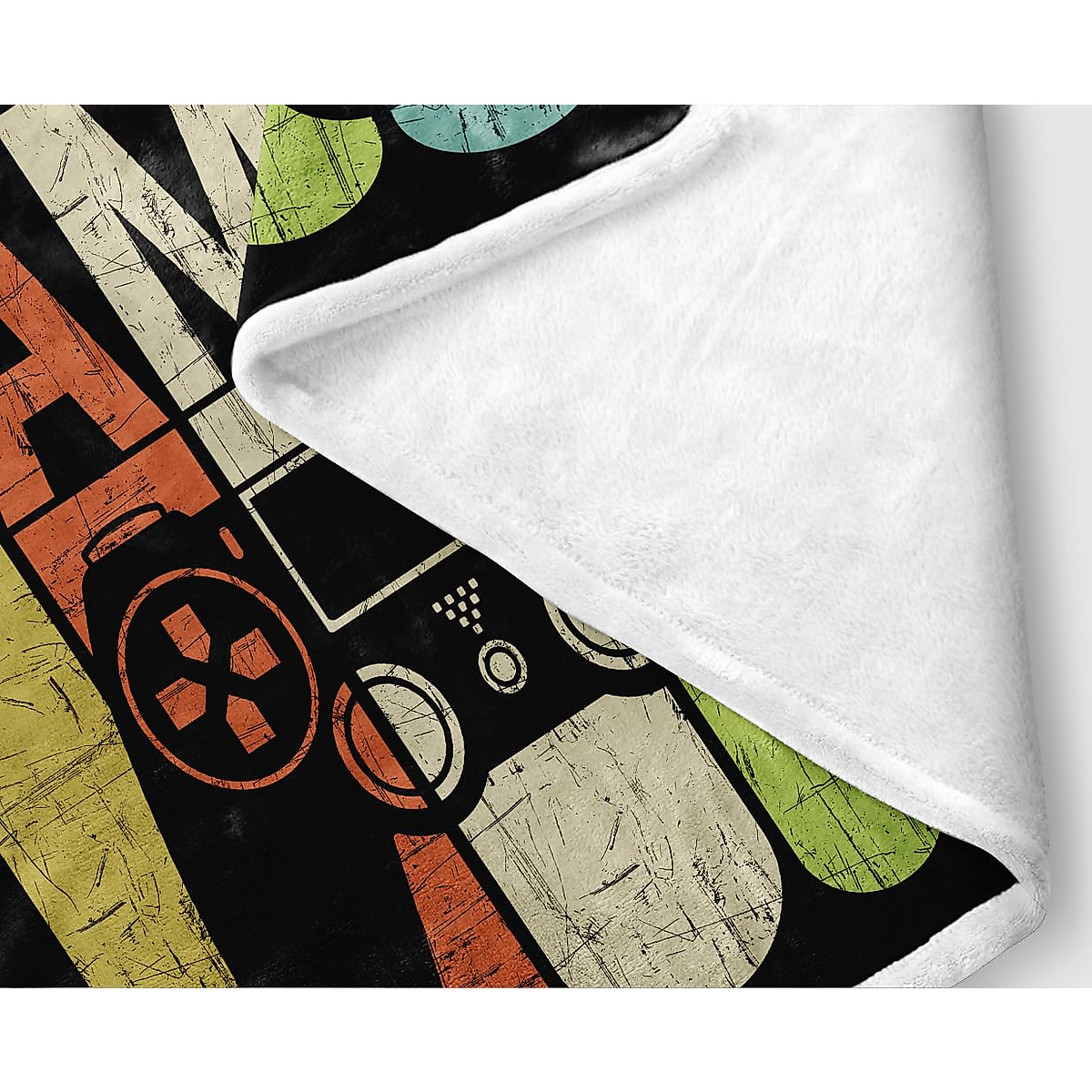 Funny Gamer Blanket for Men Kids Boys Teens, Video Game Fuzzy Fleece Throw Blankets for Couch Sofa Bed, Gaming Soft Throw and Gamepad Blanket Decor Living Room and Bed Room. (50X60)