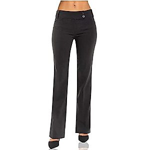 Design by Olivia Women's Relaxed Boot-Cut Office Pants Trousers Slacks Black L