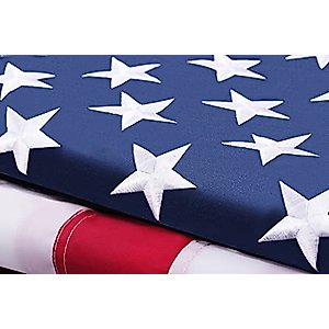 This 3x5 ft American Flag Outdoor The Strongest, Longest Lasting, 3x5 ft. 100% Made in USA Embroidered Stars Sewn Stripes Brass Grommets Foot Heavy Duty Nylon…