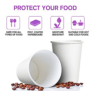 Smygoods 8oz Coffee Cups, Disposable Paper Cups, Espresso Cups, 100 Count