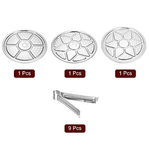 uxcell 3pcs Stainless Steel Steamer Rack with Stand, 8.6 Inches/9.5 Inches/10.2 Inches Pot Steaming Tray for Steamer Cookware Instant Pressure Cooker