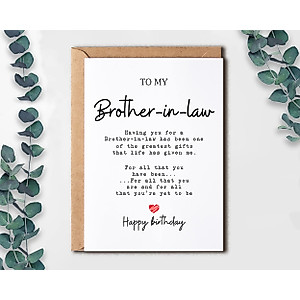 To My Brother-In-Law - Brother-In-Law Birthday Card - Brother-In-Law Is The Greatest Gifts In My Life - Birthday Card For Brother-In-Law - Gift For Brother-In-Law Card
