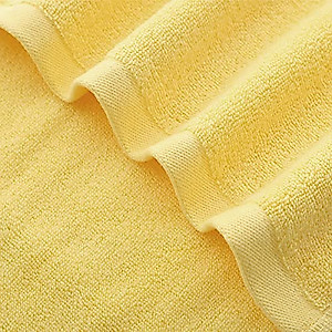 Pidada Hand Towels Set of 2 100% Cotton Absorbent Soft Towel for Bathroom 13.8 x 29.5 Inch (Yellow)