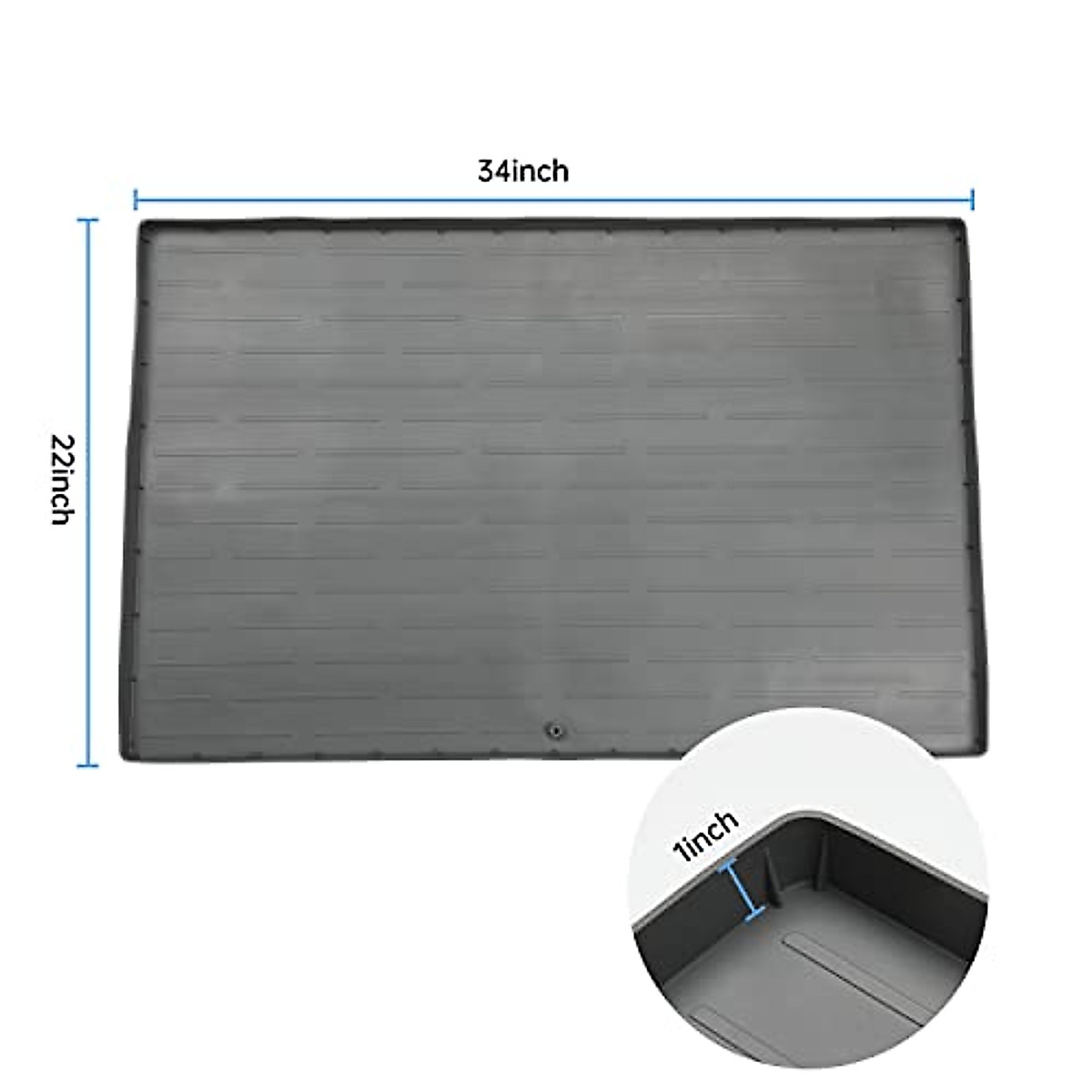 34 x 22 Inch Under Sink Mat for Kitchen Waterproof, Under Sink Tray with Drain Hole, Flexible Silicone Under Sink Mats, Sink Cabinet Protector Mats for Kitchen, Bathroom