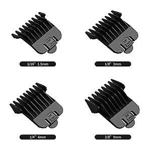 T Outliners Guards for Andis T Outliner, From 1/16-3/8 inch Snap-on Blade Attachment Combs Set, 4 Pack