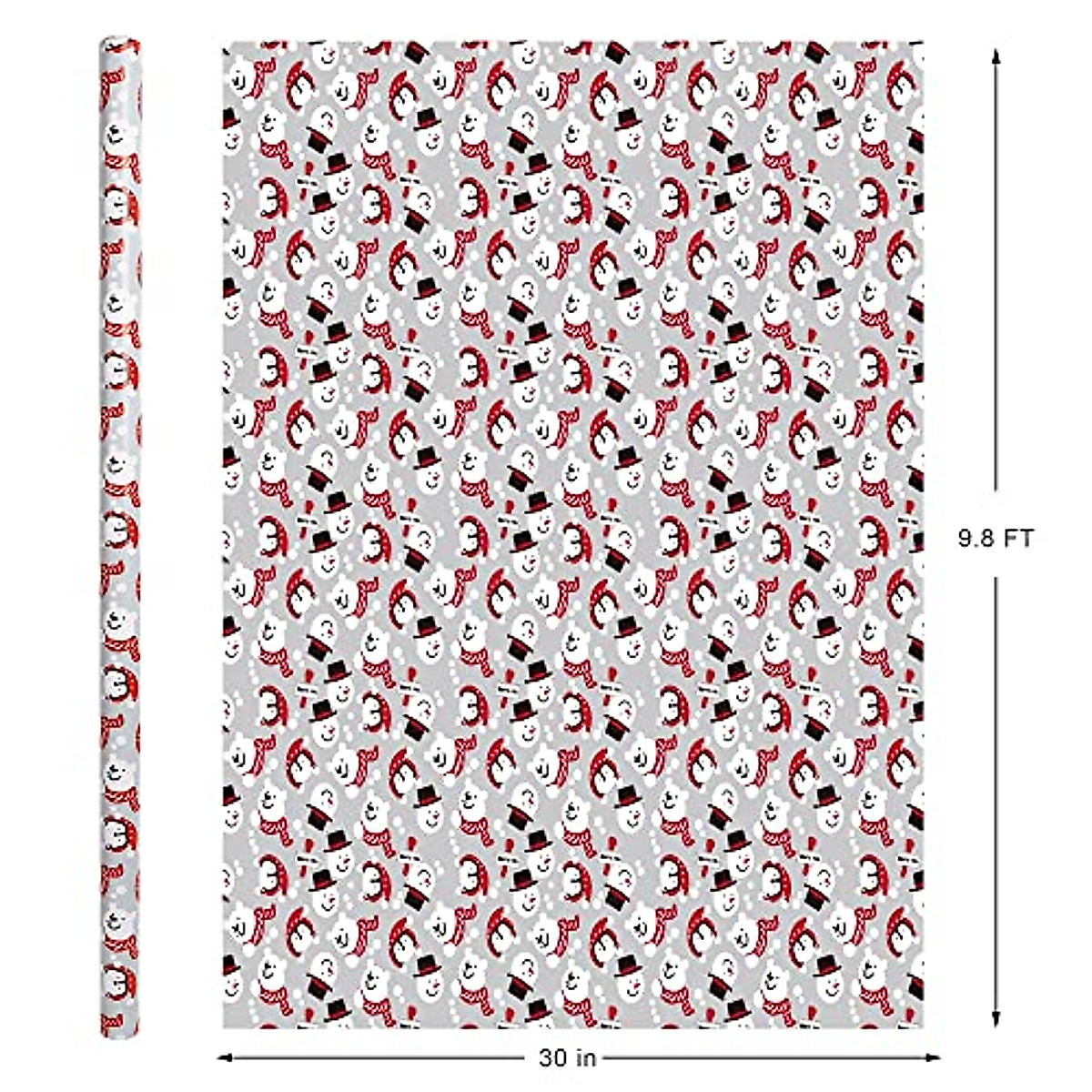 Lulu Home Christmas Wrapping Paper Set, 10ft x 30inch - 4 Rolls (100 sq. ft. ttl) Adorable Art Paper for Wrapping, Assorted Cartoon Wrapping Paper Jumbo Rolls for Kids Xmas Present Packaging