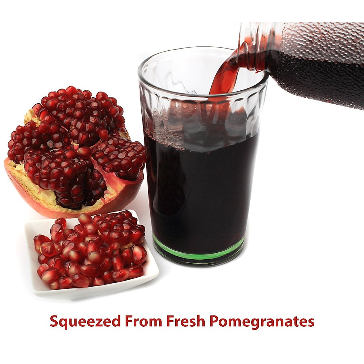 BLUE RIBBON, 100% Pomegranate Juice - USDA Organic Certified - Glass Bottle (2 Pack) No Sugar, No Artificial Colors, No Preservatives, No Flavors Added