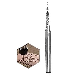 Tapered Angle Ball Nose Router Bits 1/4 Shank, Carving Carbide Spiral CNC Router Bit End Mills, 1mm Tip Dia( R 0.5mm ), 2D&3D Carving Bit for Wood Carving/ Engraving, by PROMSA