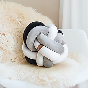 Silkpine Knot Pillow Ball, Knot Pillows Decorative Throw Pillows 12" x 12" Large Plush Knot Cushion - Round Plush Pillows for Bedroom, Couch & Sofa Decor - Handmade Knotted Sphere Pillow