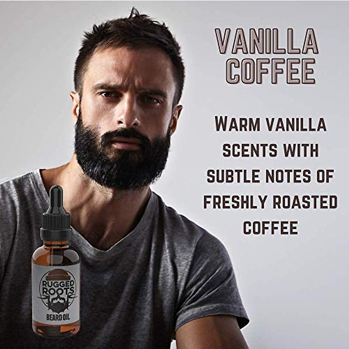 Rugged Roots Beard Oil-Honest Premium Beard Care-Great for Dry Itchy Beard-Soften, Soothe with All Natural Oils- Thoughtful Stocking Stuffers for Men (Vanilla Coffee)