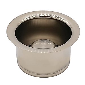 Westbrass D2082-20 3-1/2" Extra-Deep Collar Kitchen Sink Waste Disposal Flange & Stopper, Stainless Steel 1-Pack
