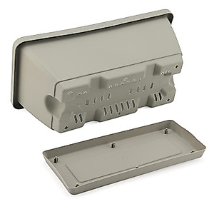 LEXININ 6 Pack 14 Inch Plastic Rectangular Window Planter Box, Window Vegetable Planter Box with Trays, Rectangular Flower Pots for Windowsill, Garden, Balcony, Patio, Grey