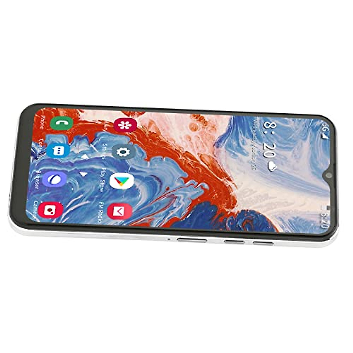 White Smartphone Mobile Phone 4000mAh 6.5 Inch Dual SIM Dual Standby 6 and 256G ABS 5G Network for Every Day (US Plug)