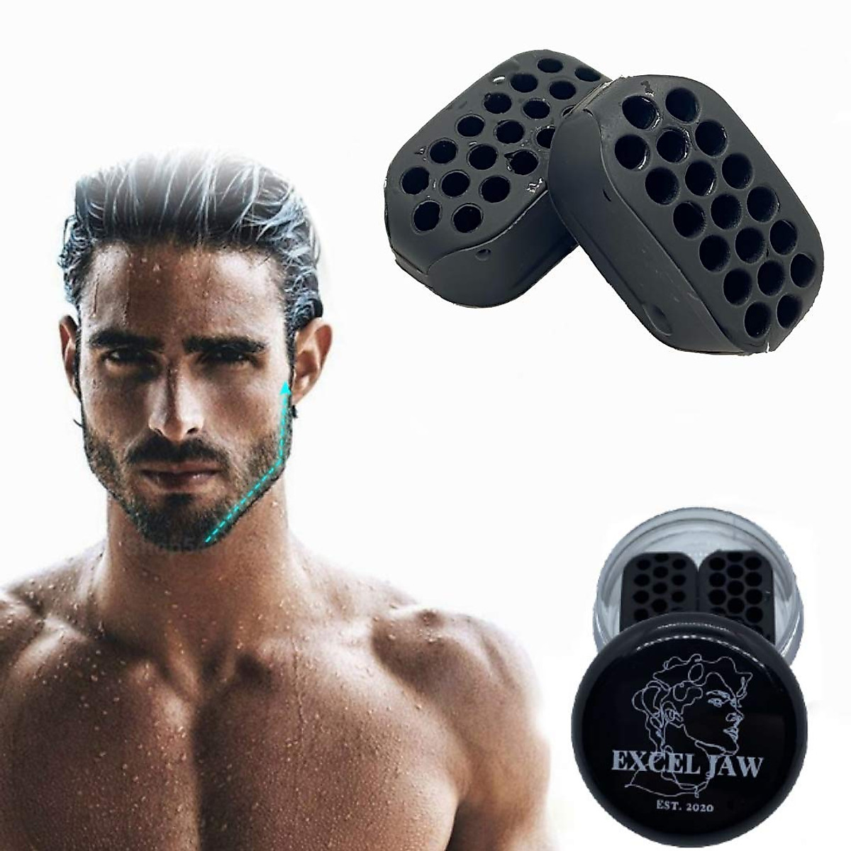 Excel Jawline Exerciser for Powerful Jaw Workout, Jaw Trainer Neck and Face, Define Your Jawline Slim and Tone Your Face Jaw Exerciser For Men and Women- Alleviate Stress and Cravings