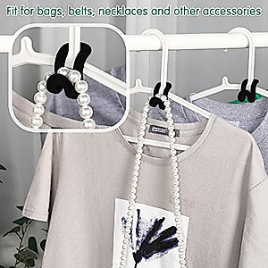 150 Pcs Velvet Clothes Hanger Connector Hooks, Hanger Extender Clips, Space Saving Cascading Hanger Hooks for Organizer Closet, Black