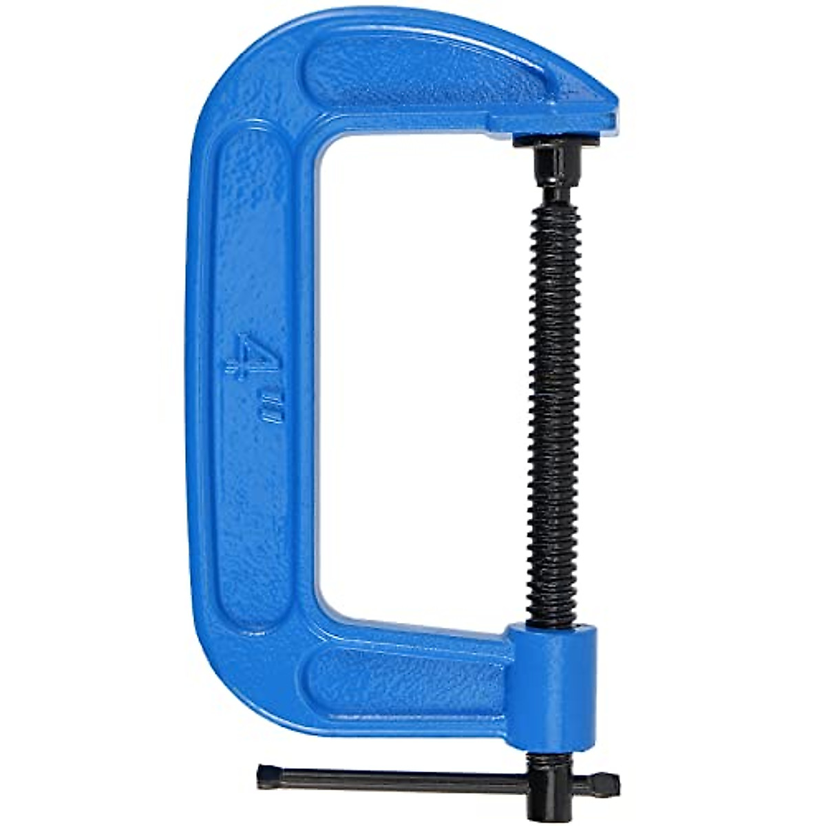 4 Inches C-Clamp Set, JEUIHAU 6 Pack Heavy Duty Malleable C Clamp, Blue Power Coated C Clamp for Woodworking, Welding and Building