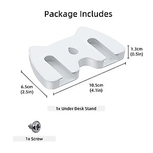 Mcbazel Under Desk Mount for Xbox Series X/S, Xbox One X/S, Xbox One, Xbox 360, Switch Pro Controller, Table Stand Holder Compatible with Xbox and Switch Pro Controller - White