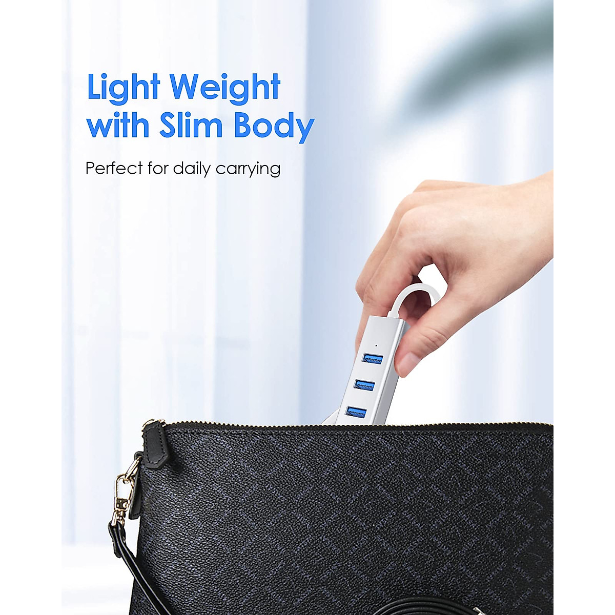 LENTION USB C Hub Ethernet Adapter, 3 USB 3.0 Ports, RJ45 Network Connector for 2023-2016 MacBook Pro, New Mac Air/iPad Pro, Chromebook, More, Stable Driver Certified (CB-C23s, Silver)