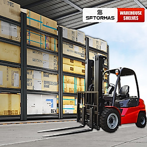 SFTORMAS 48" W Garage Shelving Heavy Duty Storage Shelves Adjustable 5 Tier Metal Shelves for Garage Warehouse Basement Industrial Utility Racks,Black