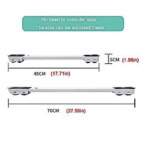 ASDQWER Washing Machine Base,Heavy Duty Expandable Appliance Roller Pair,Adjustable Refrigerator Rack-Drying,Rack-Refrigerator,Machine Base,Sturdy Feet,Gray,Four Packs