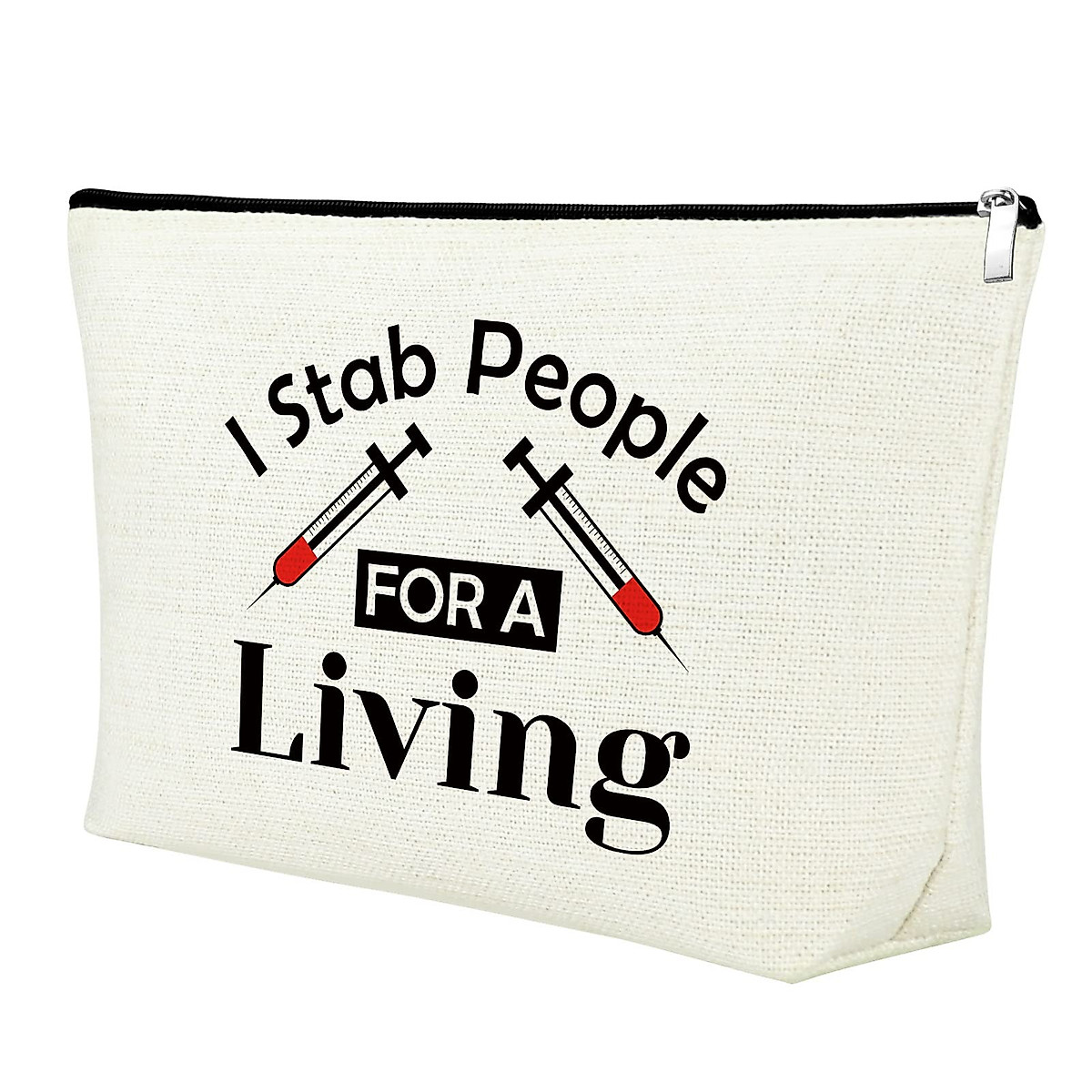 Funny Phlebotomist Gift for Women Makeup Bag Phlebotomy Appreciation Gift Cosmetic Bag Thank You Gift for Medical Technologist Dialysis Technician Practitioner Graduation Gift Travel Toiletry Pouch