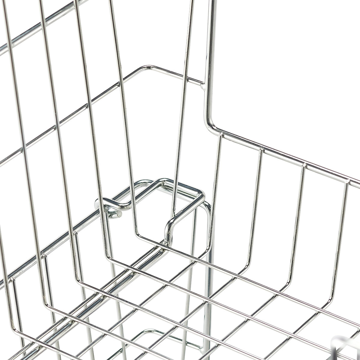 TRINITY 2-Pack Stackable Metal Wire Storage Baskets With Handles, EcoStorage Chrome, 19 Inches
