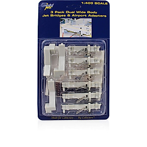 Gemini Jets Airbridge Set 2 with 3 Dual Widebody Jet Bridges and Airport Adapters, 1:400 Scale