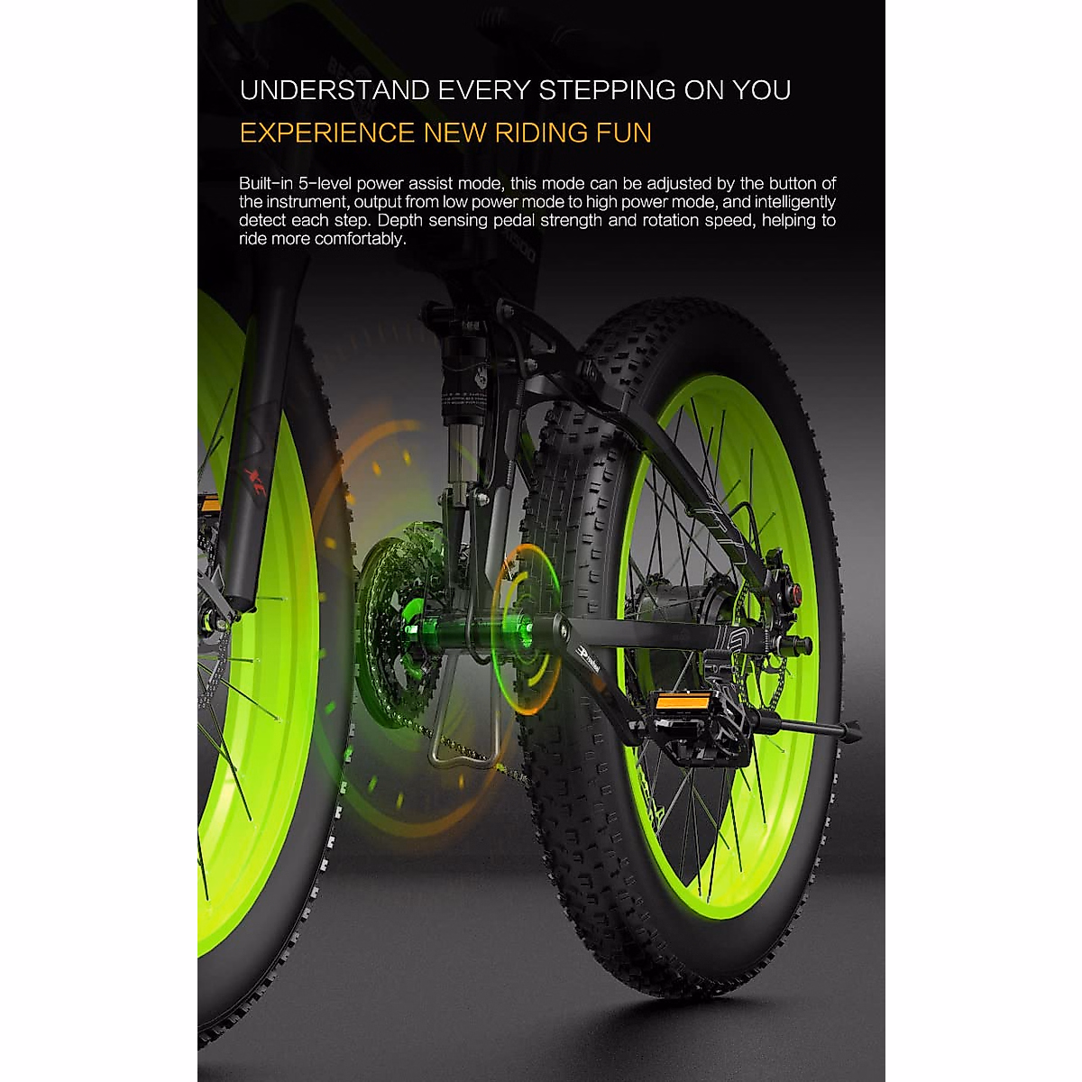 Fat Tire E Bike for Adults Big People 26" 48V 1500W 5 Speed Electric Motor 7 Speed Manual Gears LED Smart Meter Cruising Range 40-100Km Max Load 260KG Lithium Battery Electric Bicycles