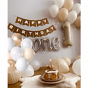 Sand White and Gold Balloons, 50PCS White and Metallic Champagne Gold Balloons 12 Inch Pearl White and Gold Latex Balloons for Birthday,Graduation,Baby Shower,Wedding Party Decorations