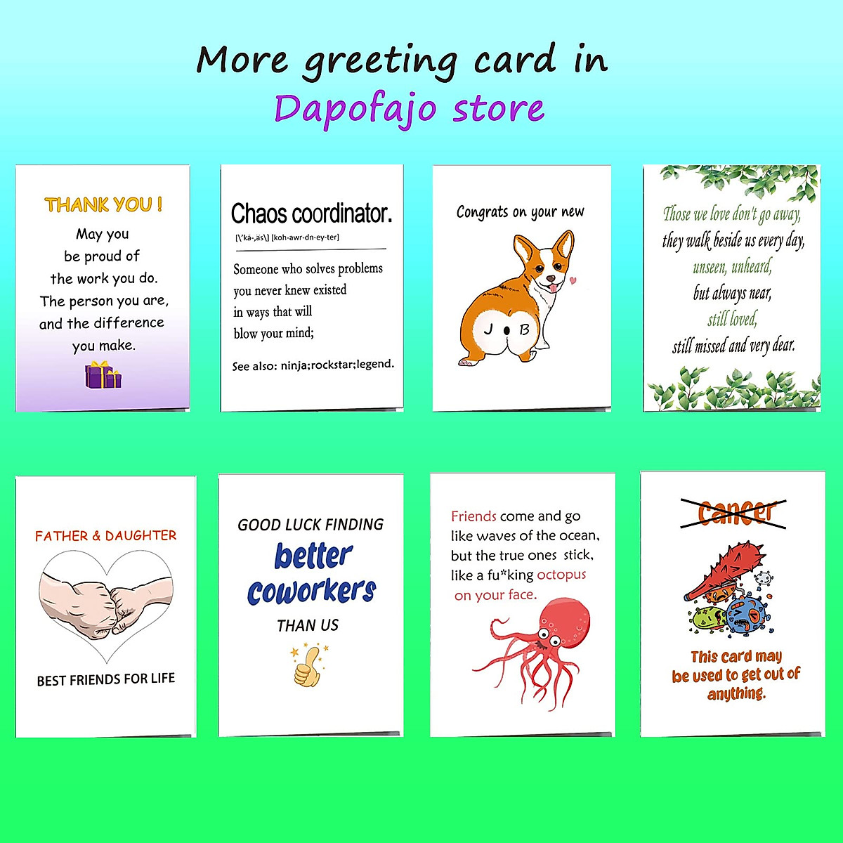 Dapofajo Boss Day Card, Best Boss Card from Team, Thanks Card for Boss, Happy Boss Day Gift Idea, Boss Card with Eenvelope