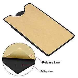 PATIKIL Cellphone Card Holder, 6 Pack Flexible Silicone Stand Card Sleeve with Back Adhesive for Credit Card Earphone, Black