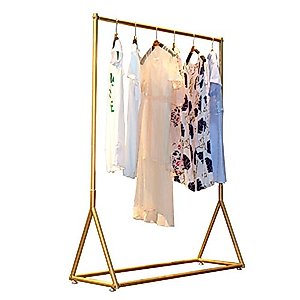 Antirust Iron Clothes Rail,Fashion Simple Hanging Carboot Display Rail,Durable, Wear/Golden / 150cm