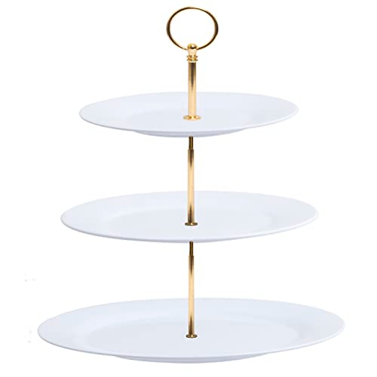 TP 3-Tier Cupcake Stand Melamine Serving Tray Unbreakable Dessert Stand Fruit Candy Display Tower for Wedding Birthday Tea Party and Baby Shower, White