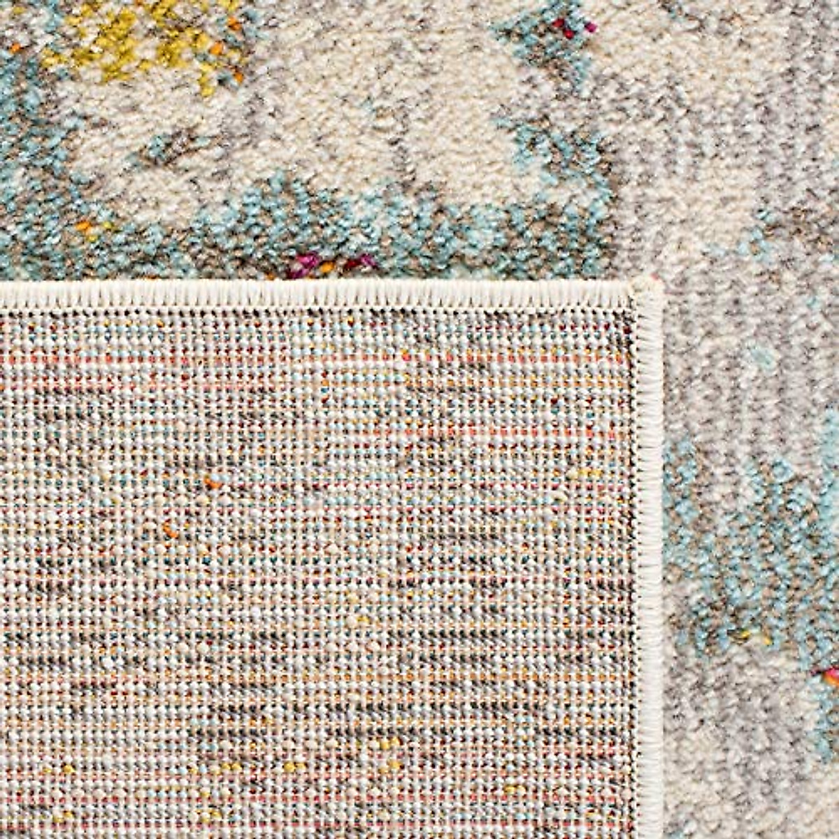 SAFAVIEH Madison Collection 8' x 10' Grey / Gold MAD453F Modern Abstract Non-Shedding Living Room Bedroom Dining Home Office Area Rug