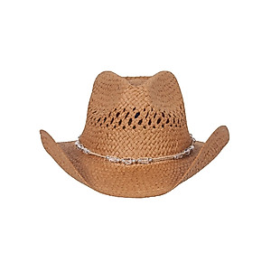 MG Womens Straw Outback Toyo Cowboy Hat, Brown
