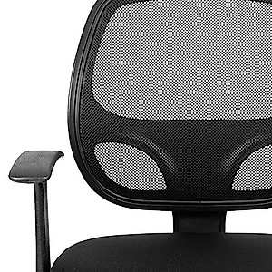 Flash Furniture Flash Fundamentals Mid-Back Black Mesh Swivel Ergonomic Task Office Chair with Arms