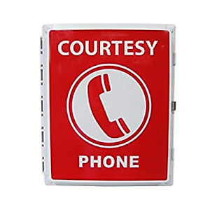 Emergency Wall Telephone Pre-programmed to Auto Dial 911 - RED