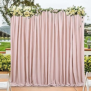 MoKoHouse 10ft x 8ft Pink Backdrop for Parties Pink Backdrop Drape for Birthday Valentines 2 Panels 5ft x 8ft