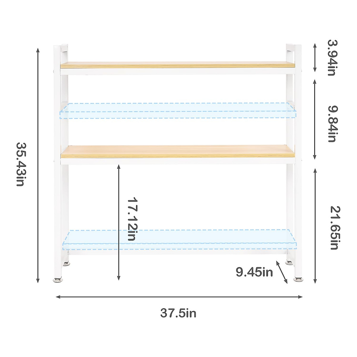 uyoyous Computer Desktop Bookshelf 2-Tier Multipurpose Wood Desk Hutch Bookcase for Computer Desk with Adjustable Shelf Display Rack Organizer, White