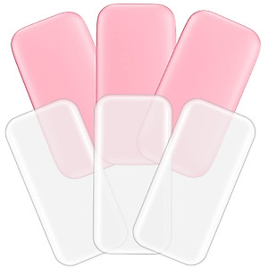 YEAJOIN 6PCS Silicone False Eyelash Holder Pads for Eyelash Extensions Loose Lash, Reusable Eyelash Extensions Tools, Transparent and Pink