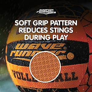 Wave Runner Waterproof Volleyball with Sure-Grip Technology - Perfect for Pool Games, Beach Volleyball and Indoor Pool - Durable Design with Special Texture for Reduced Stinging (Random Color)