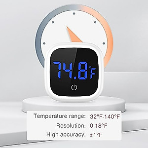 LOFICOPER Digital Aquarium Thermometer, Stick-on Fish Tank Thermometer, Wireless Tank Temperature Sensor with LED Touch Screen, Battery, ℉, for Fresh Water, Tap Water, Marine Water