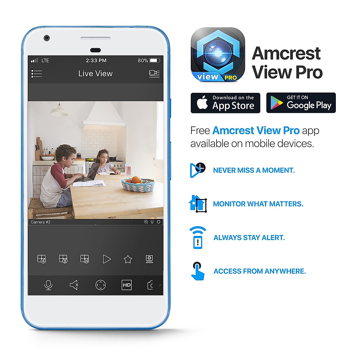 Amcrest ProHD 1080P WiFi 2MP (1920TVL) Indoor Pan/Tilt Security Wireless IP Camera IP2M-841B (Black)