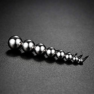925 Sterling Silver Ball Stud Earrings Available in 3mm-10mm,Classic Round Ball Studs Hypoallergenic Jewelry (10mm)
