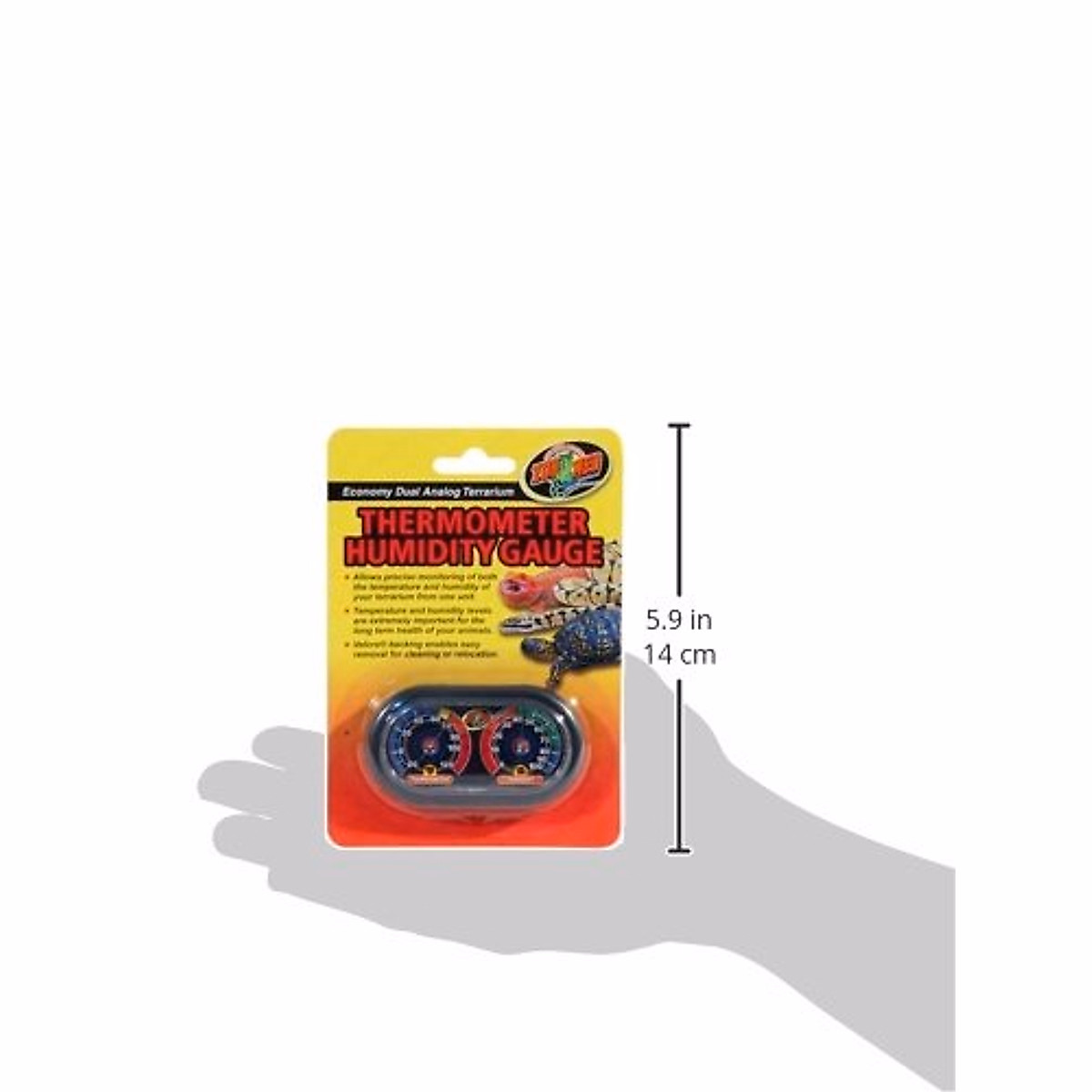 Zoo Med Economy Analog Dual Thermometer and Humidity Gauge, 6 x 4"