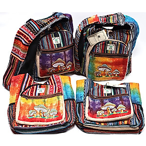 Himalaya Handmade Unique Design Mushroom Hand Embroidery crossbody bag Hippie Festival Travel 100% Hemp FAIR TRADE | Handmade with Love