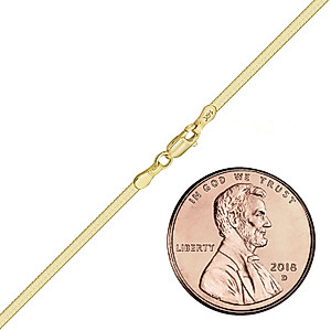 ITI NYC Genuine 14K Yellow Gold (585) Herringbone Necklace (1.50 MM - 6.95 MM, 14" - 18") (14, 1.50 MM)
