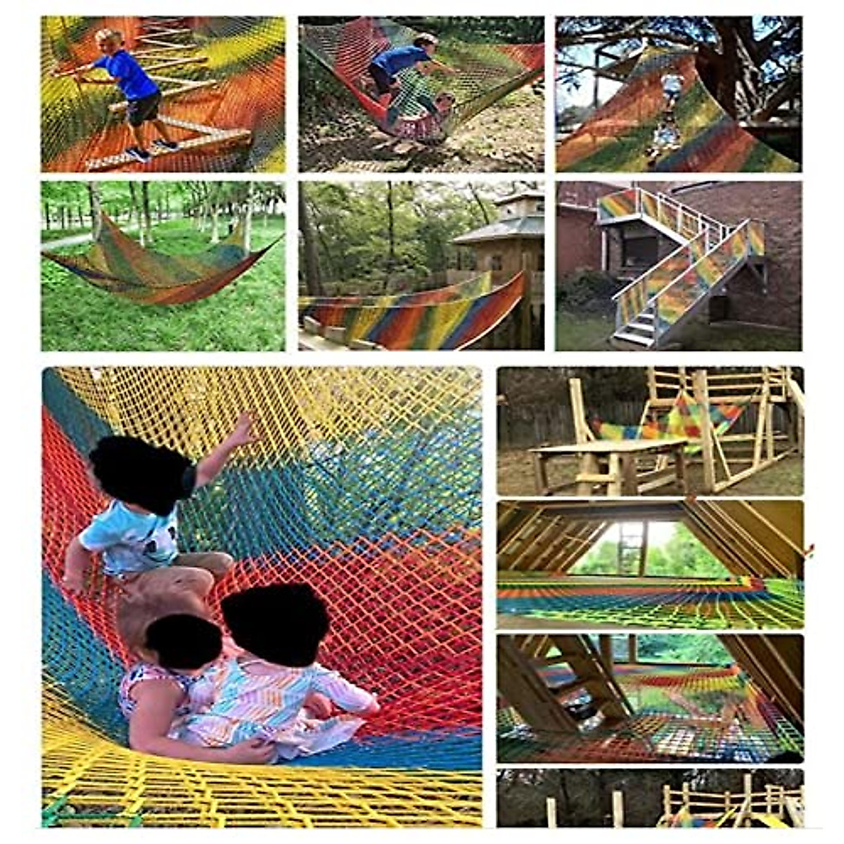 Tree House net Climbing Net Kids Outdoor Treehouse for Kids and Adults Playground Play Safety Net Climbing Cargo net Tree House Accessories Double Layers (Size : 3X4.5m)